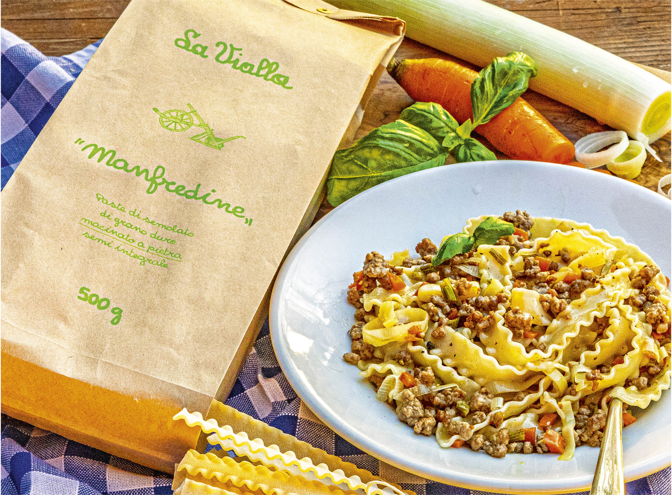 Pasta aus steingemahlenem hartweizengrieß Manfredine (Karton mit 6 ...