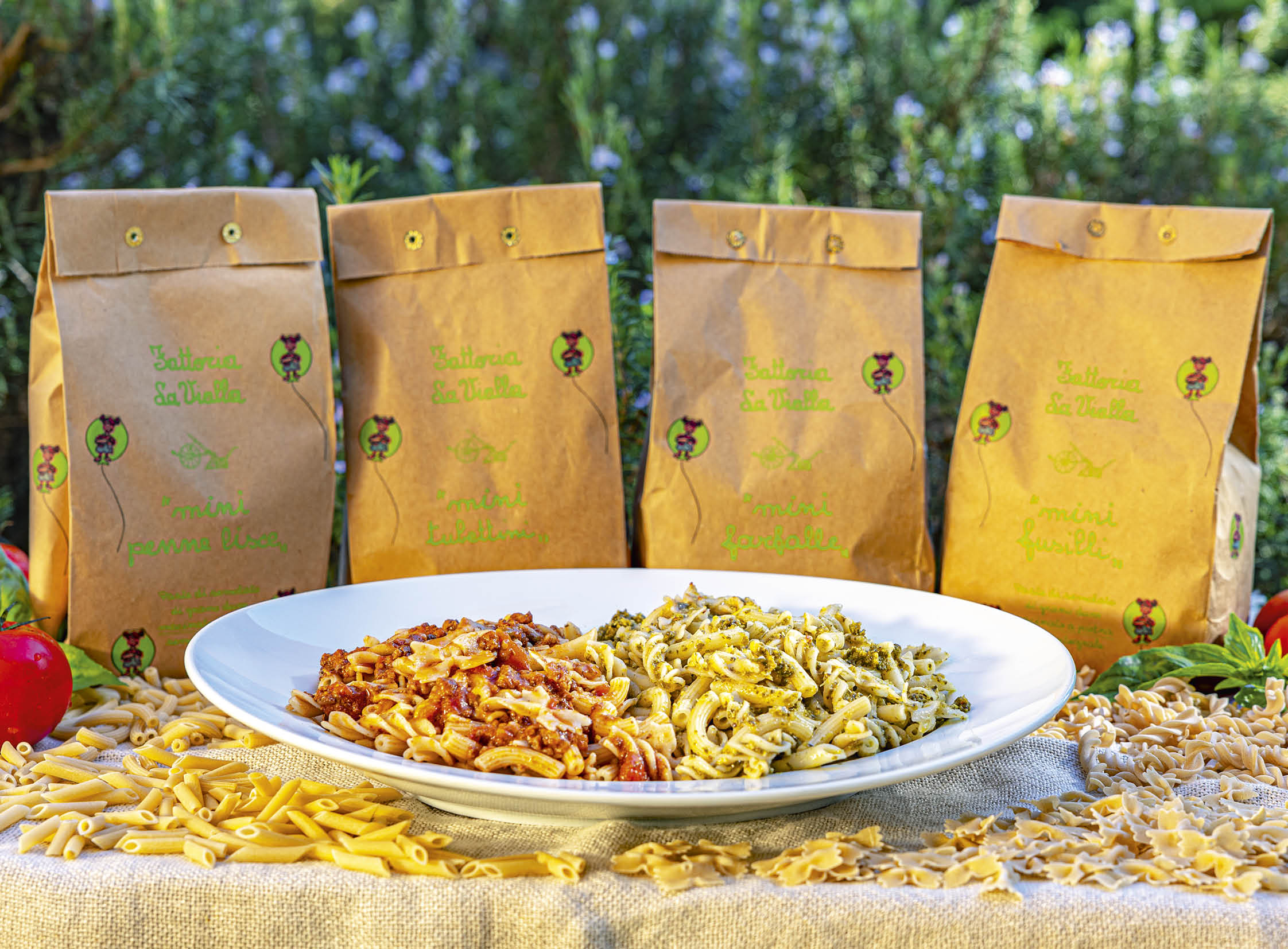 2 tubettini + 2 penne lisce + 2 fusilli + 2 farfalle, stoneground durum ...