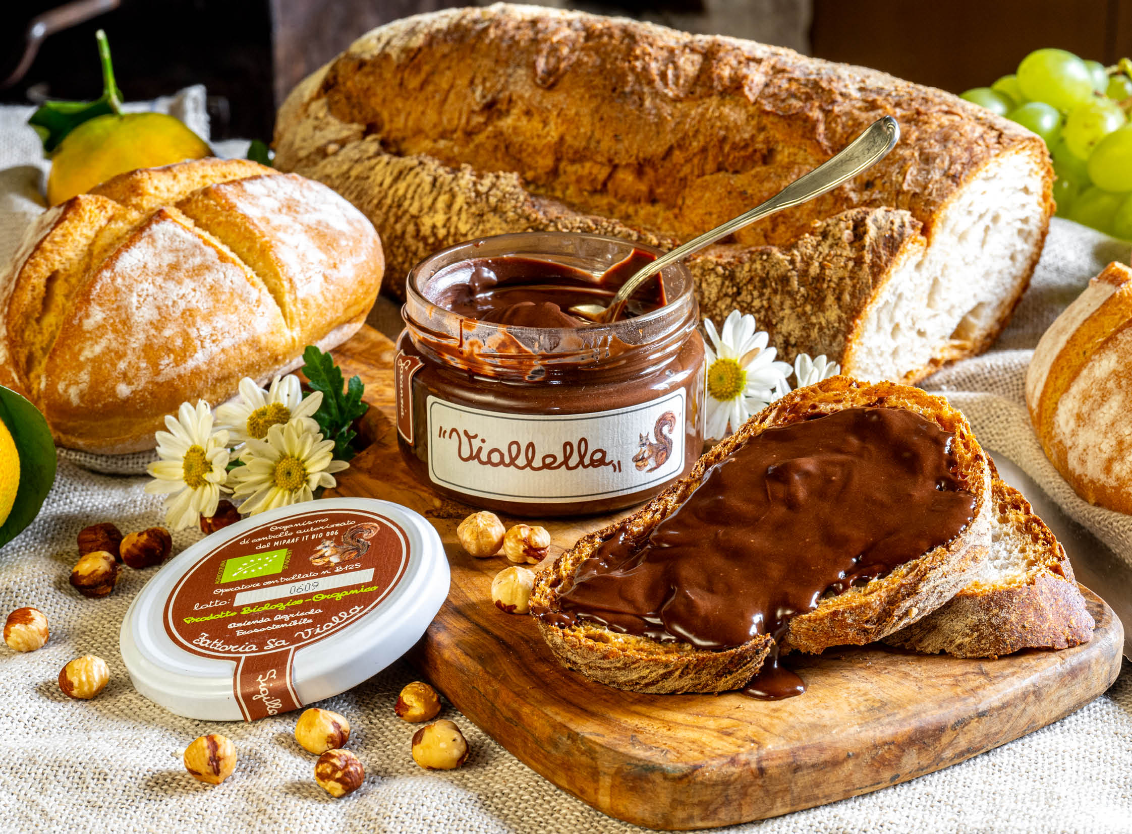 Pasta van hazelnoot en cacao met extravergine olijfolie en honing ...